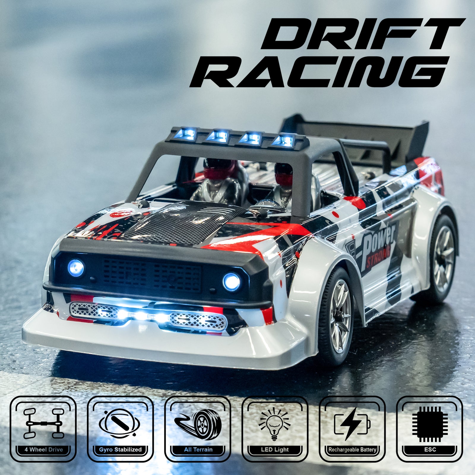 GUOKAI Drift racing car 2.4G Remote control 4 Wheel Drive All Terrain ...