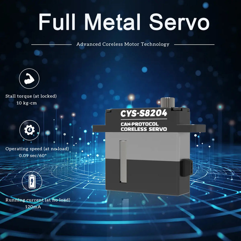 S8204 Can Protocol 10kg Torque Coreless Metal Gear Digital Servo for D ...