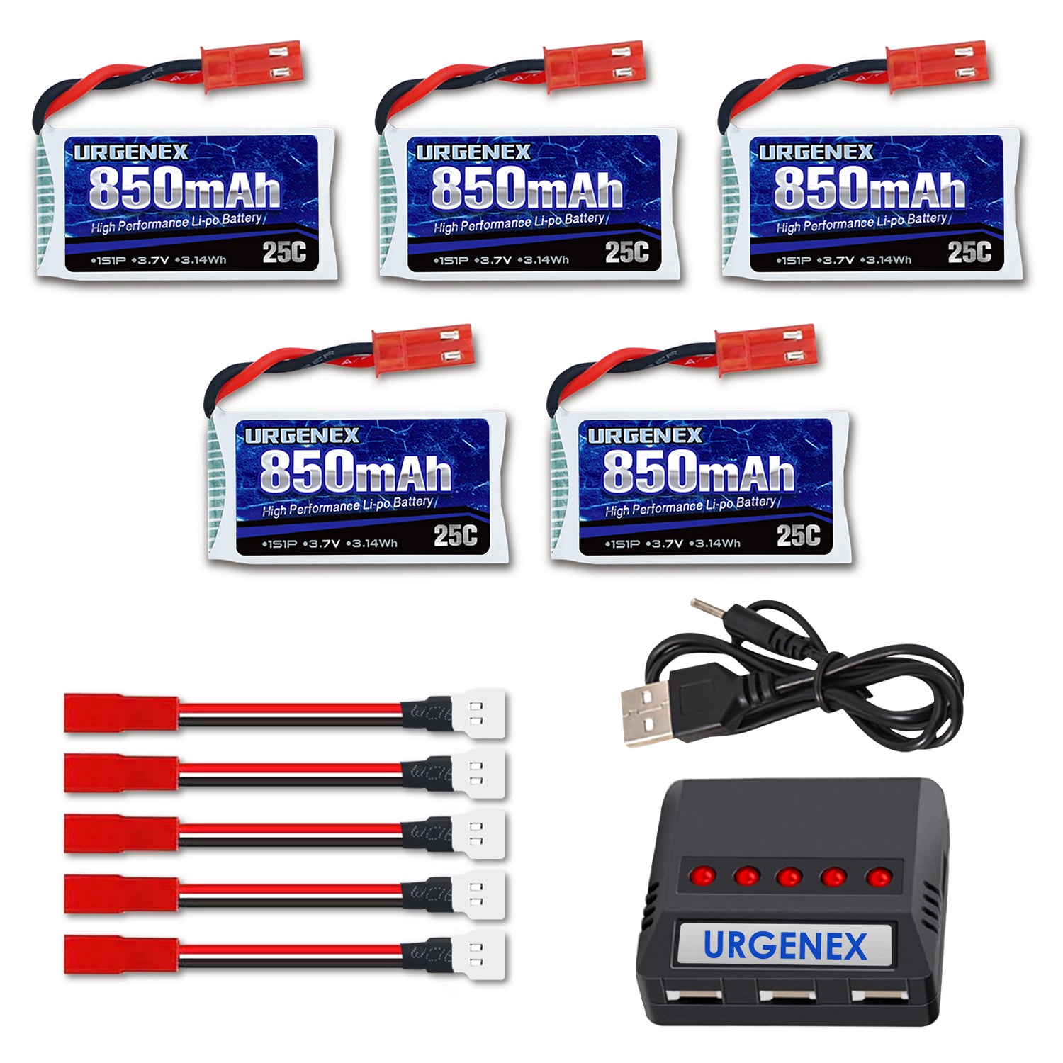 3.7V 25C RC Drone Battery 850mah with JST Plug Fit for Sky Viper, Syma ...