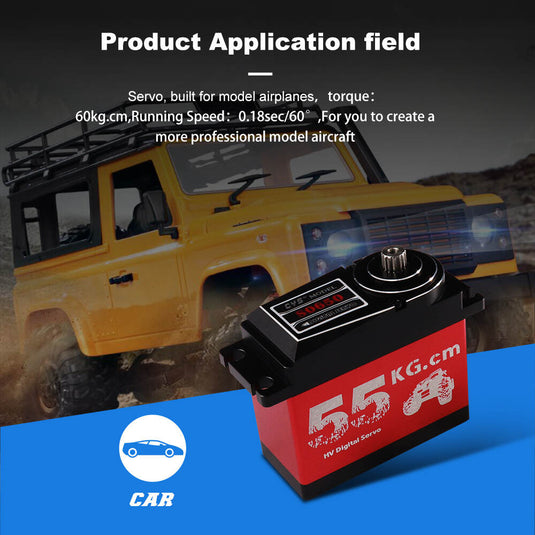 S0650 1:5 RC Car Servo, Hight Performance, 55KG High Torque, Waterproo ...